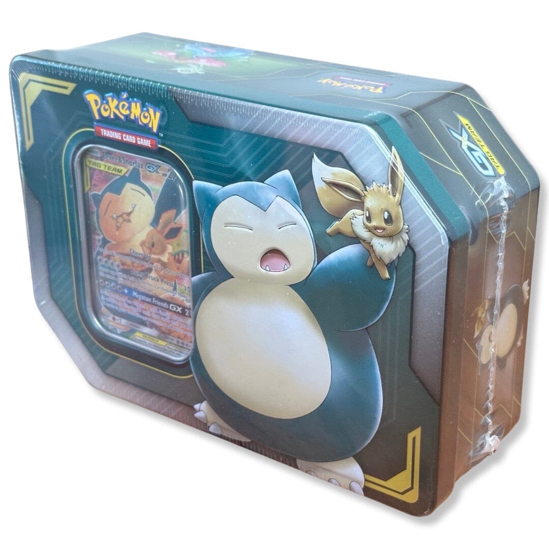 Pokemon Tag Team Tin: Snorlax & Eevee GX -jetzt kaufen - CardsRfun Pokemon Tag Team Tin: Snorlax & Eevee GX -jetzt kaufen - CardsRfun